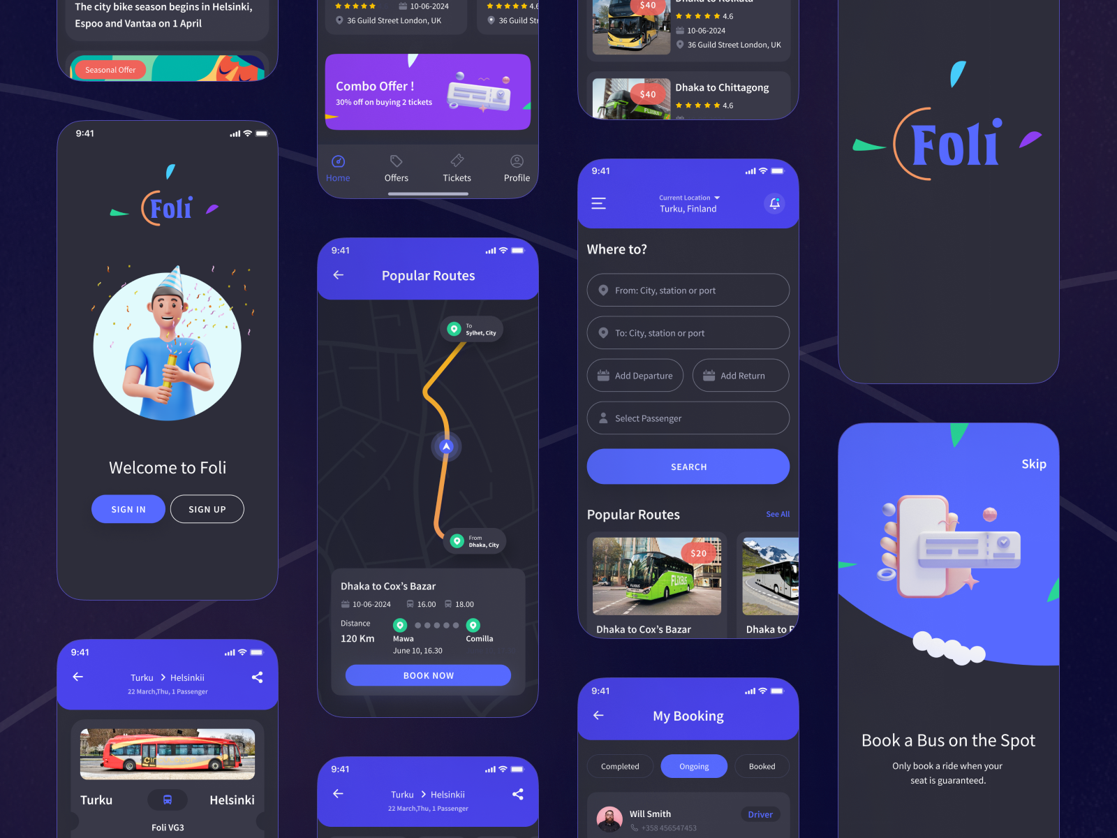 Bus Ticket Booking App UI Kit by ARC Digital Agency on Dribbble