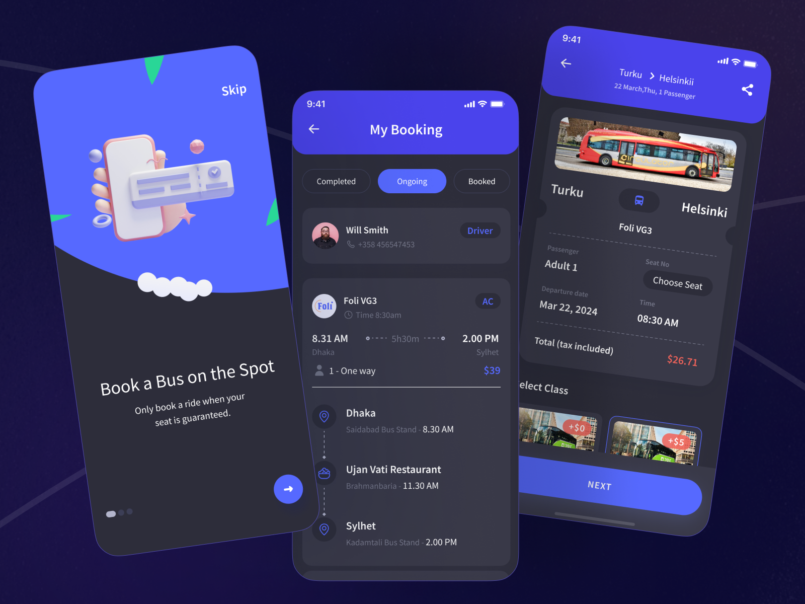 Bus Ticket Booking App UI Kit by ARC Digital Agency on Dribbble