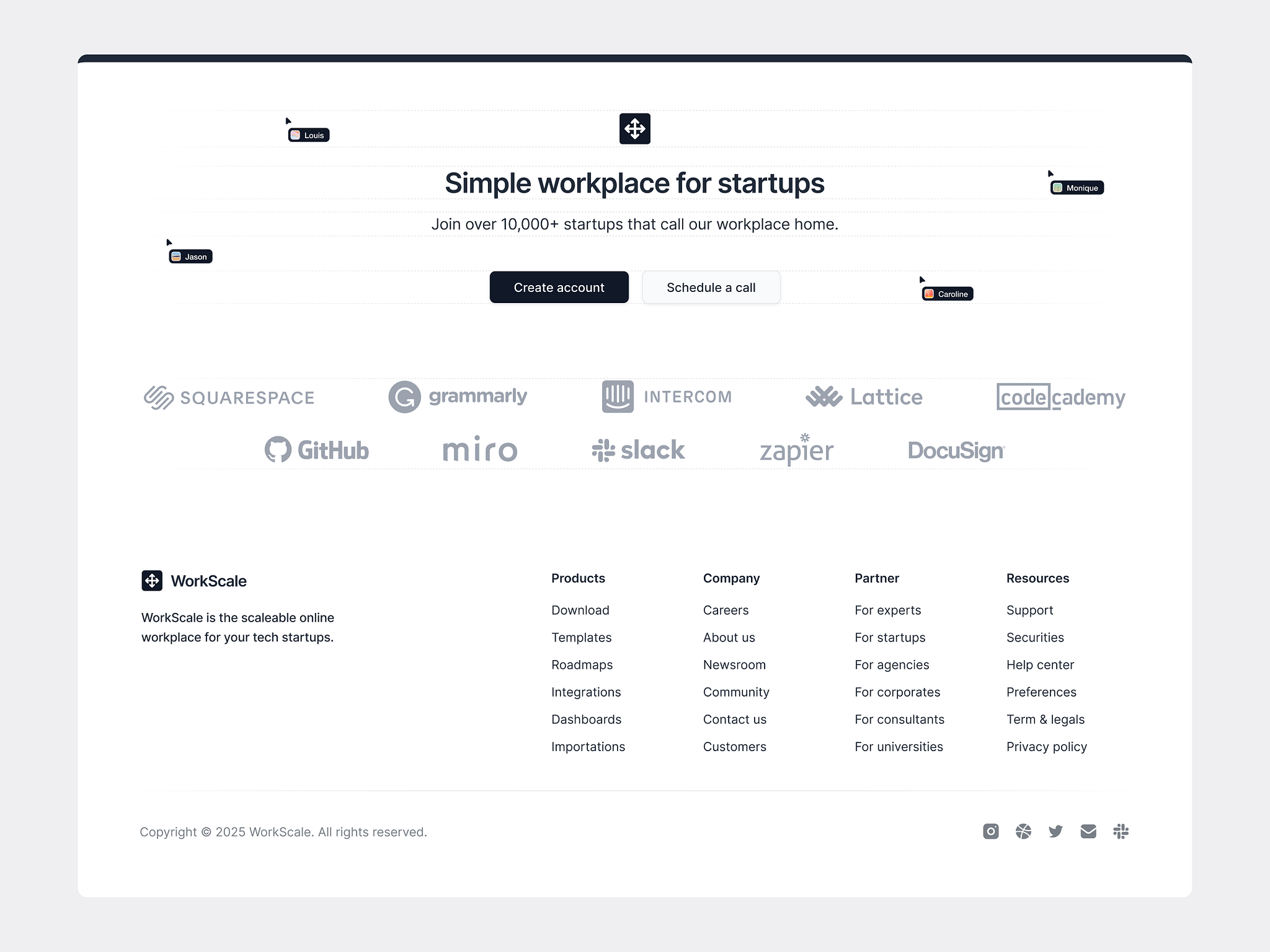 Landing Page Footer Section by Louis Nguyen on Dribbble