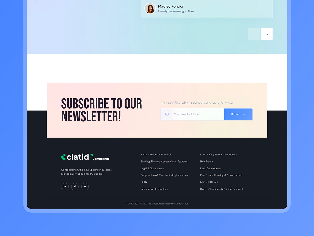 Footer, Newsletter UI Design by Locgfx on Dribbble