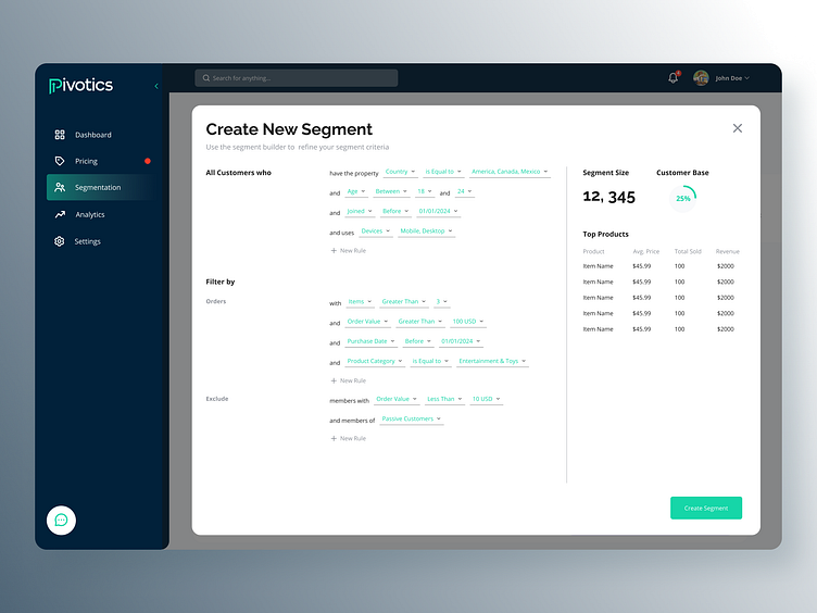 Marketing Segmentation Builder by Kasey Chen on Dribbble