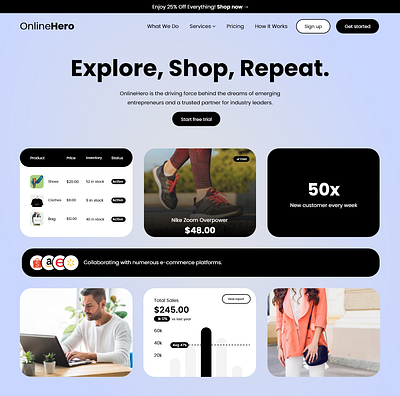 eCommerce Website Hero Section Design by WebDesk Solution on Dribbble