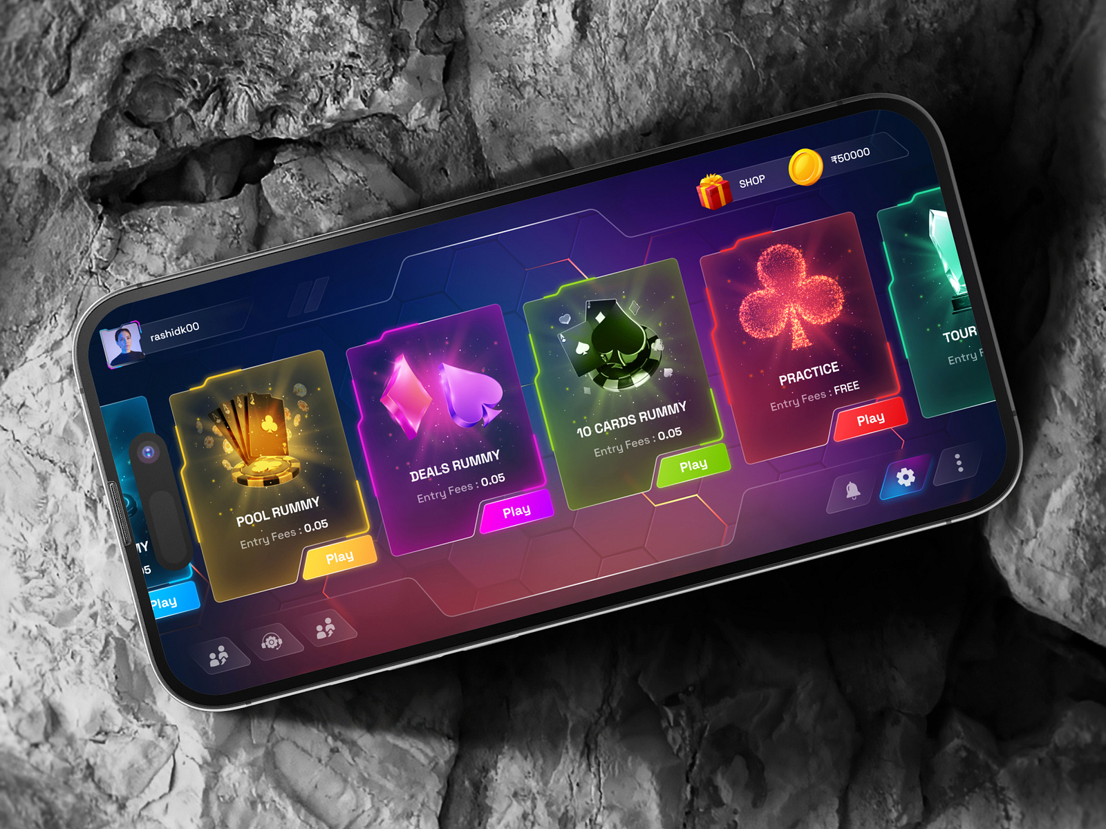 Rummy Game UI Design | UI UX Design | Game Design | App Design by ...