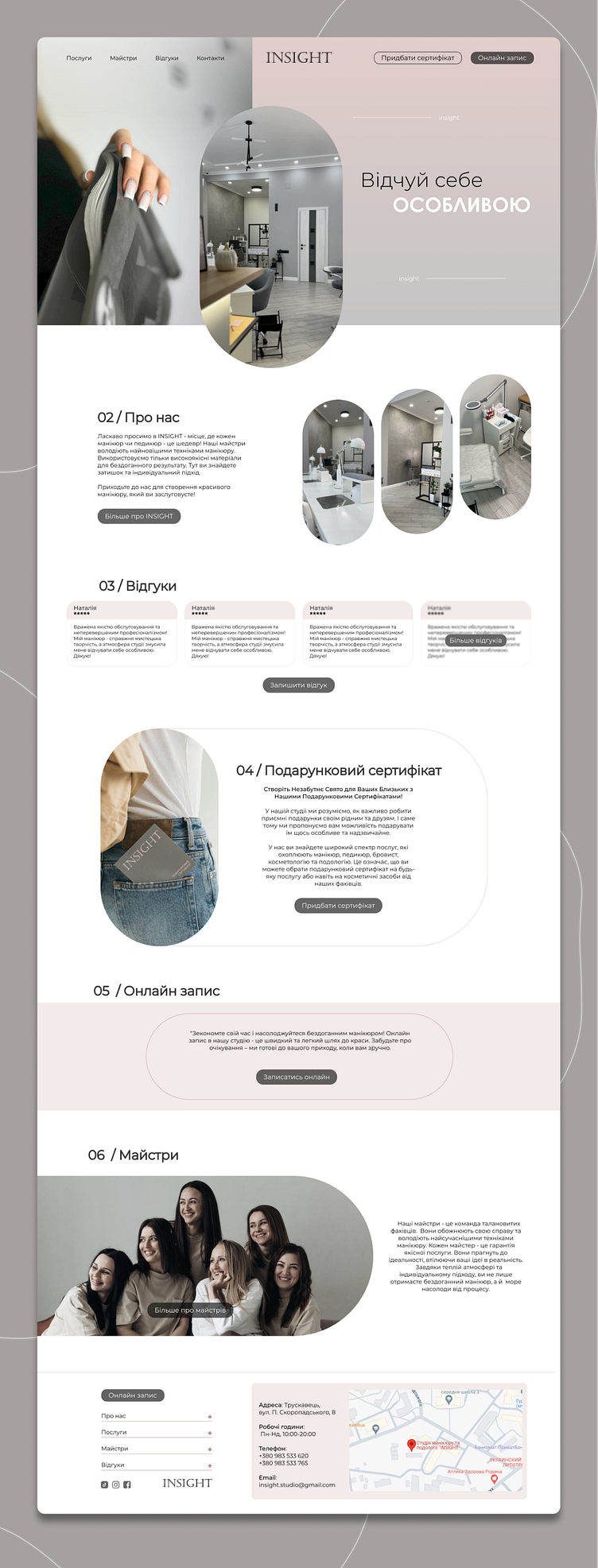 Beauty salon homepage by Olena on Dribbble