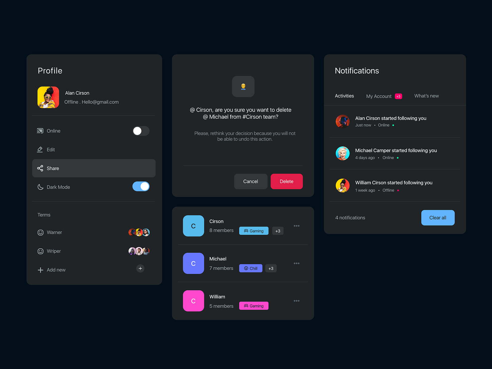 Profile And Notification By Fakhrul Islam On Dribbble