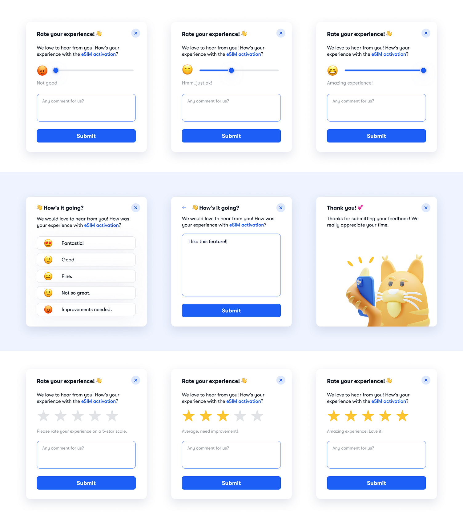 Customer Feedback Form UI by Ningning.Z on Dribbble