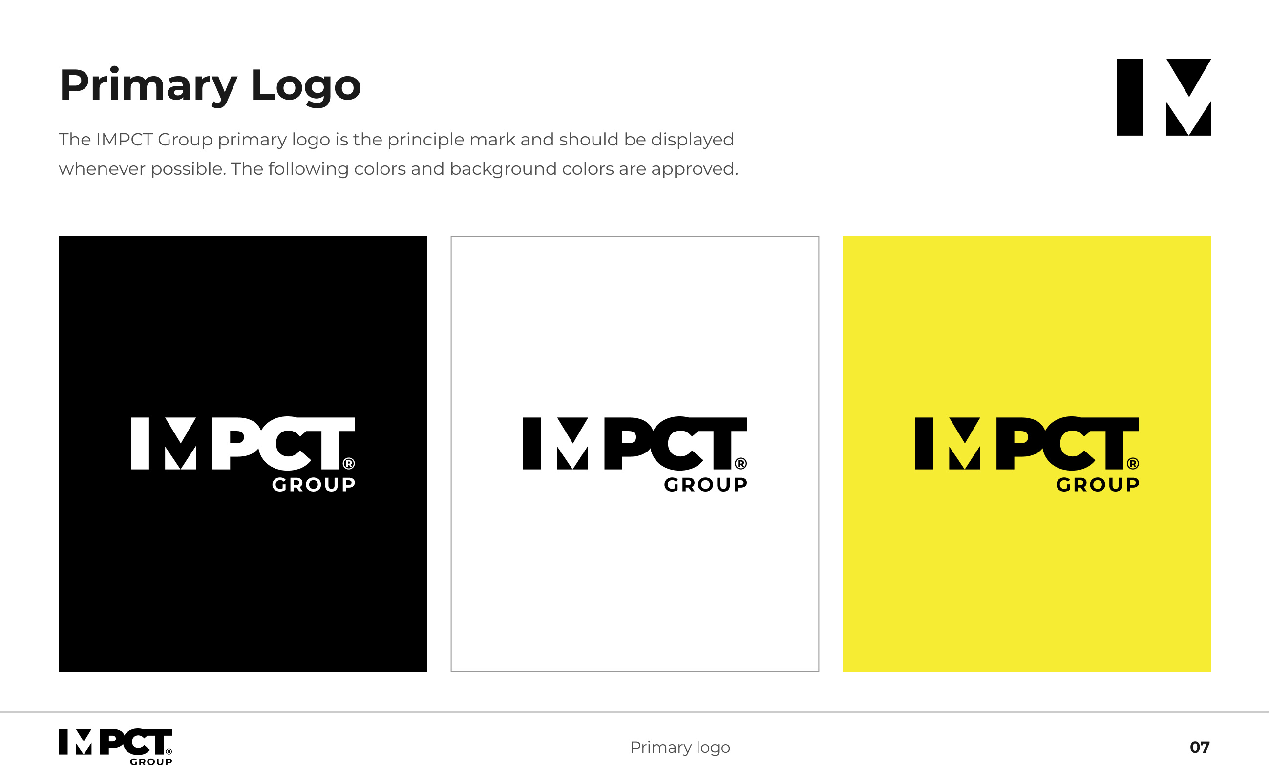 Brand Guidelines IMPCT Group by Matt Bailey on Dribbble