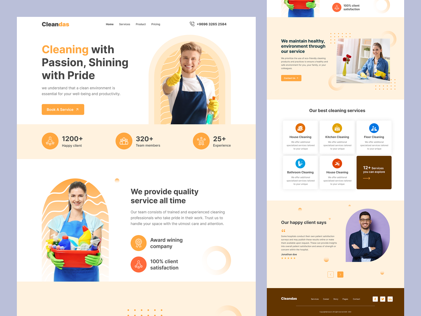 Cleaning service website UI design by Sazidur Rahman on Dribbble
