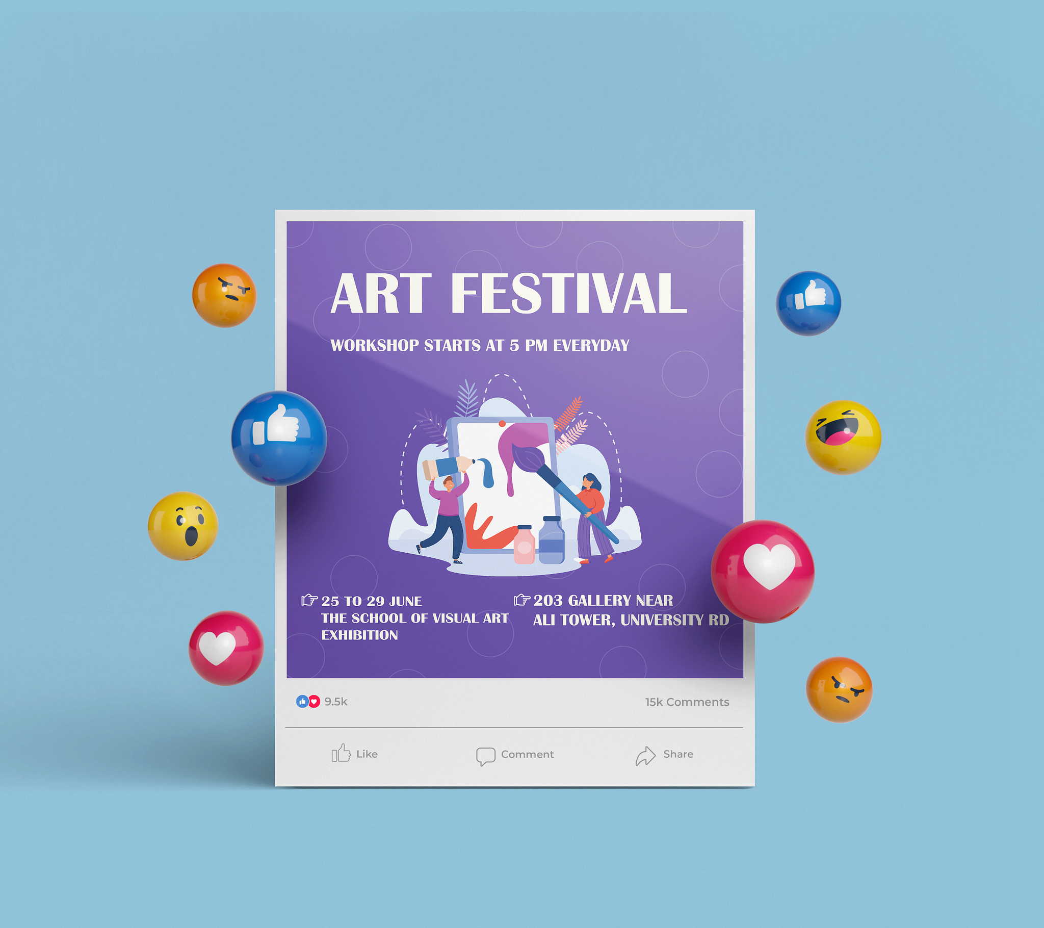 Art Fest Poster by Mahnoor on Dribbble