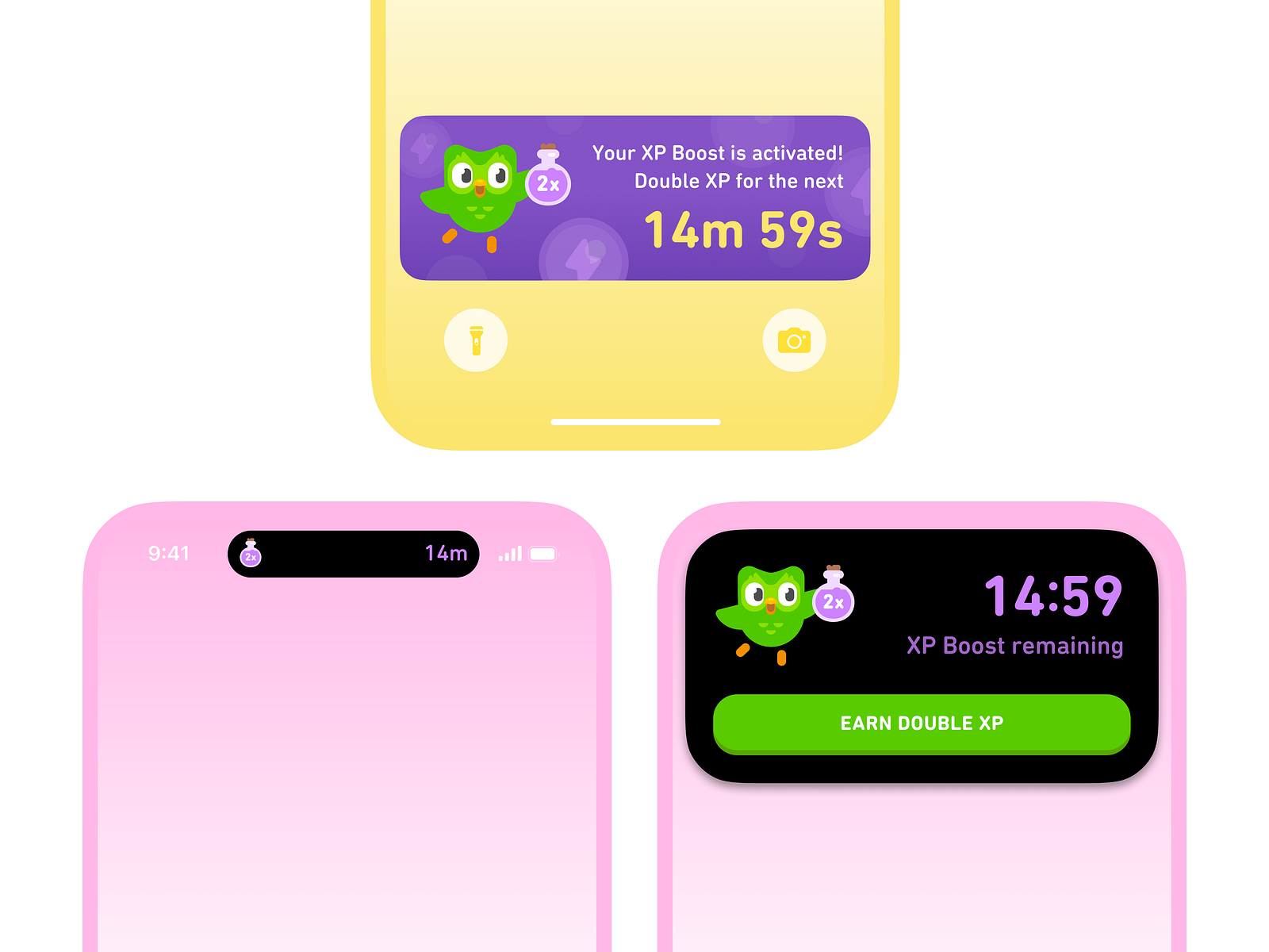 Duolingo XP Boost - Live Activity & Dynamic Island by zachary on Dribbble