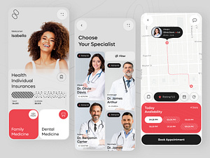 Healthcare service - Mobile app by Anastasia Golovko on Dribbble