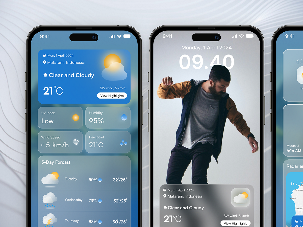 Weather App Design Exploration by Maulana Farhan N 🐣 for Enver Studio ...