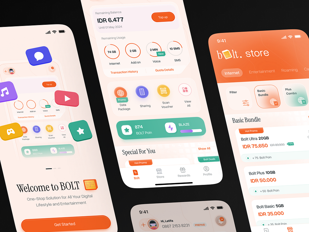BOLT - Internet Provider App by Latifa for Kretya Studio on Dribbble