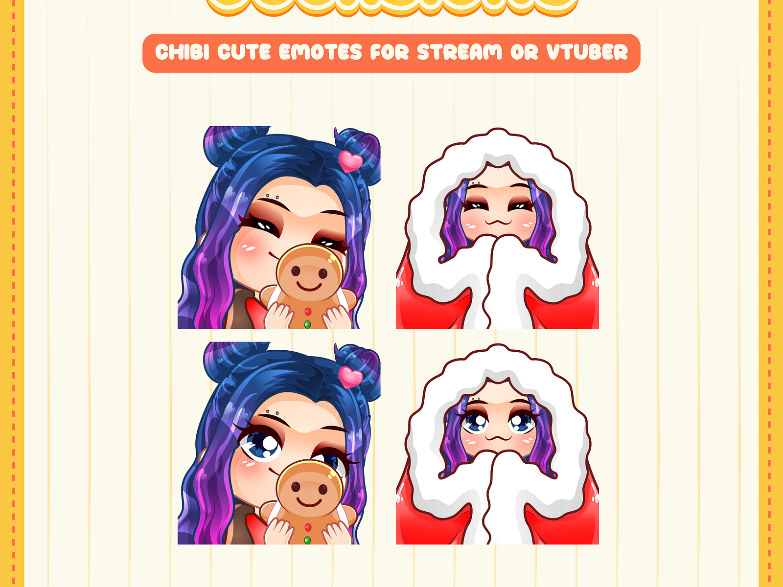 Custom Chibi Girl YCH Emotes by CHIBINEIRA on Dribbble