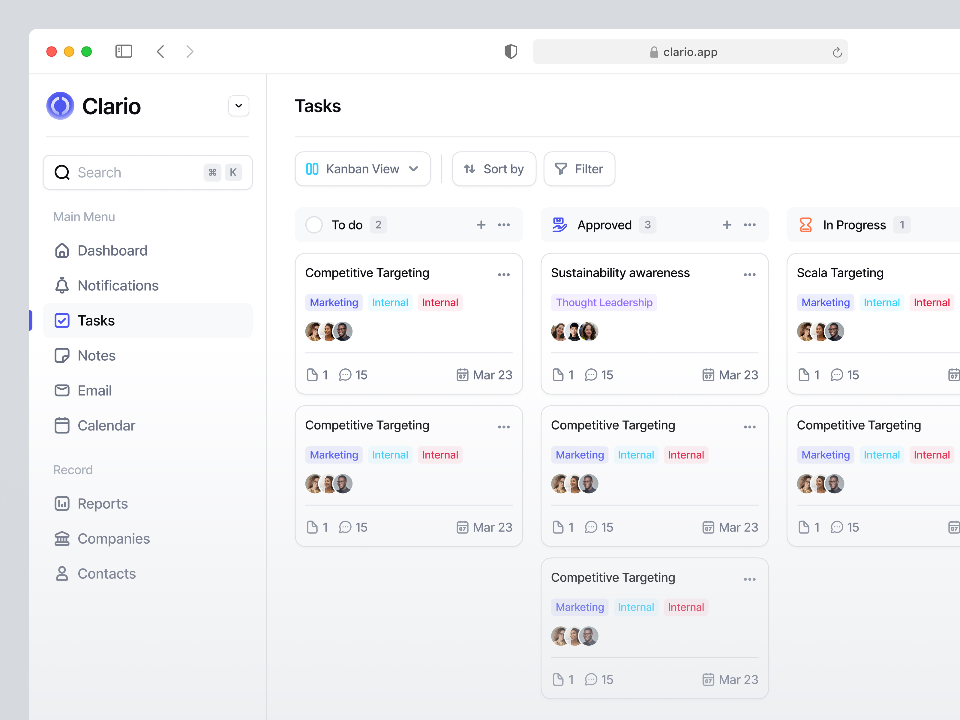 Clario - CRM Platform by Barly Design for UI8 on Dribbble