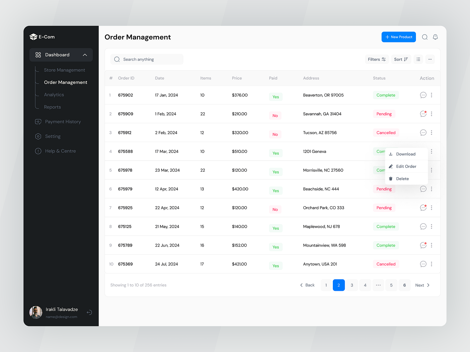 E Commerce Order Management By Filllo Design Agency On Dribbble