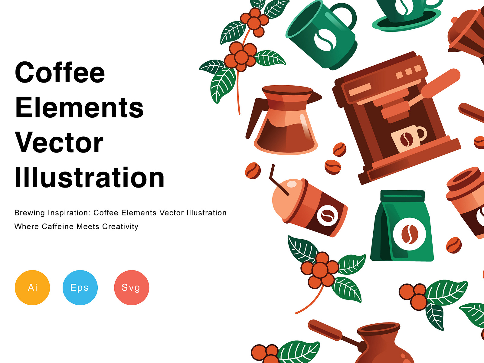 Coffee Elements Vector Illustration by ianmikraz on Dribbble