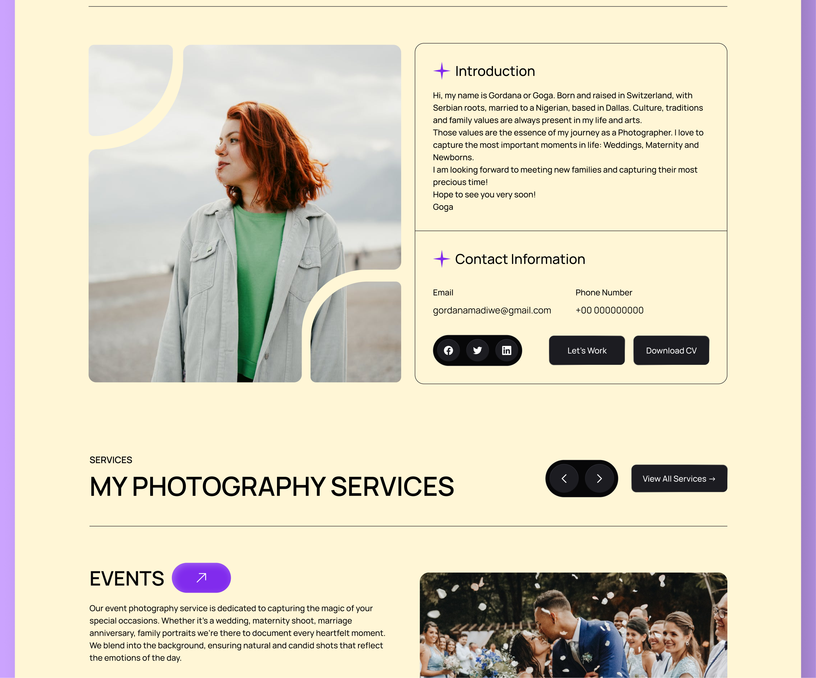 Photography portfolio website design by David Kpalobi on Dribbble