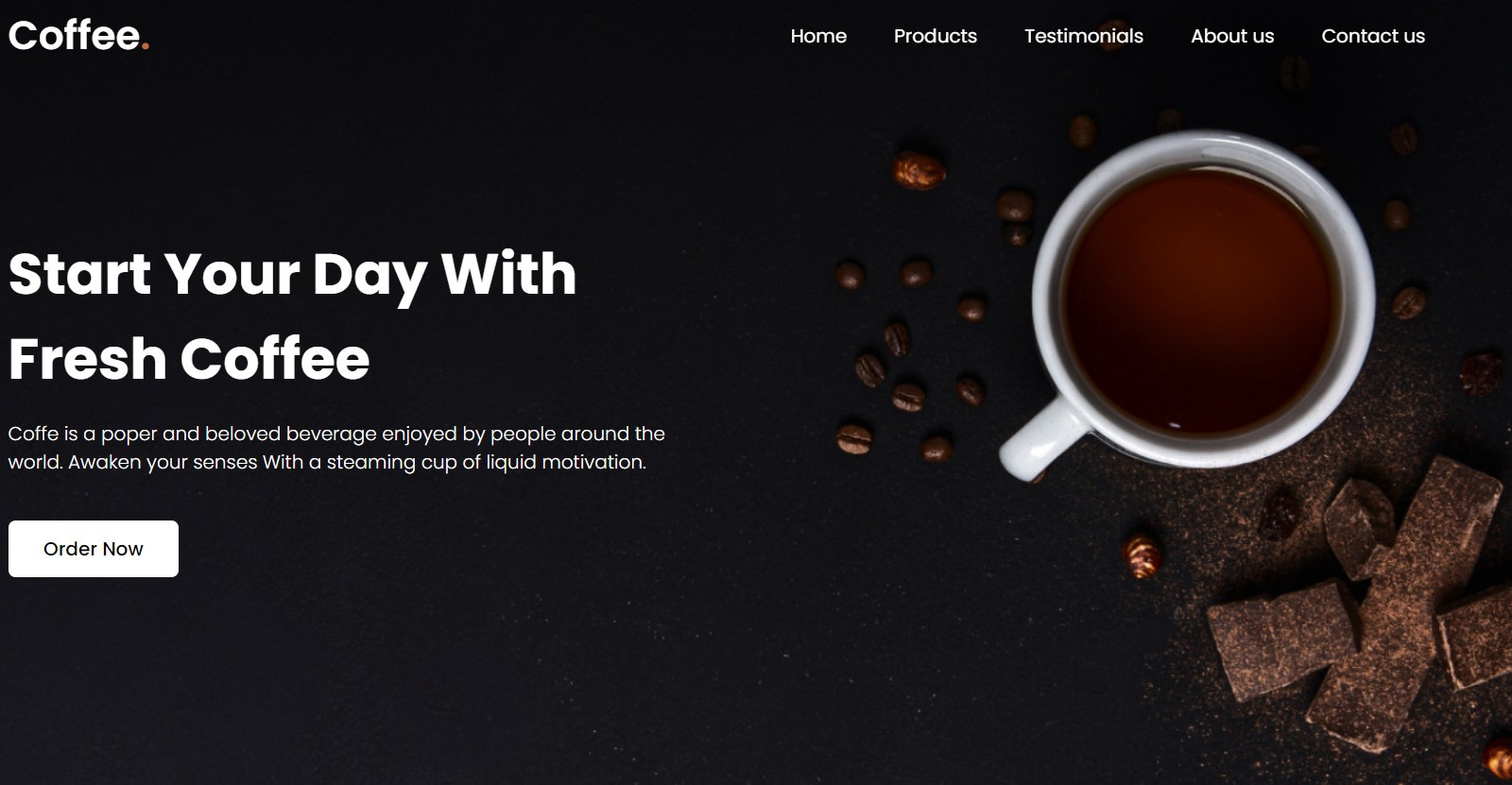 SIMPLE Responsive Coffee Website mockup by DennyWebDev@QuikCartFinds on ...