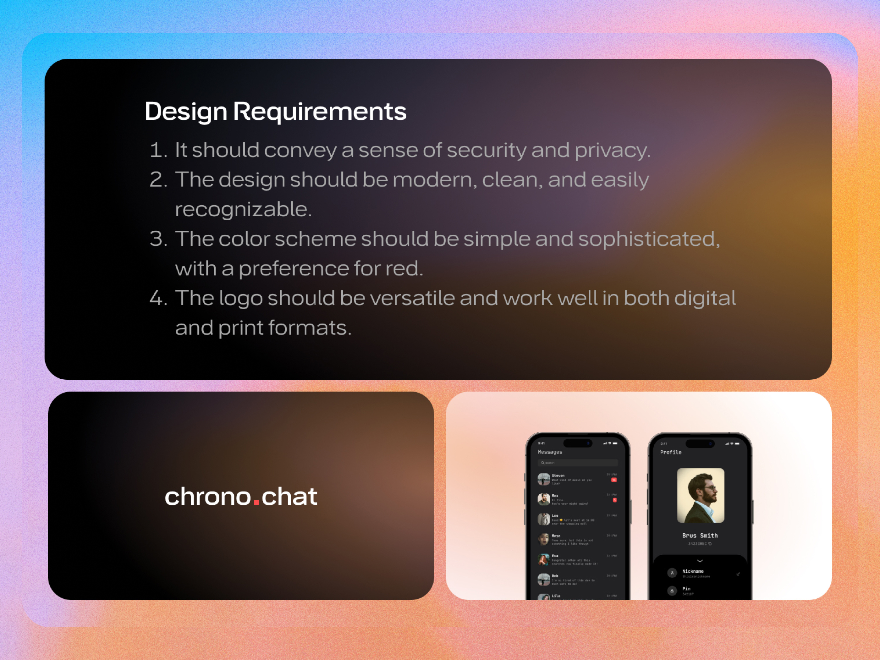 Logo Concept - Secure chat app UI/UX Design called chrono.chat by ...