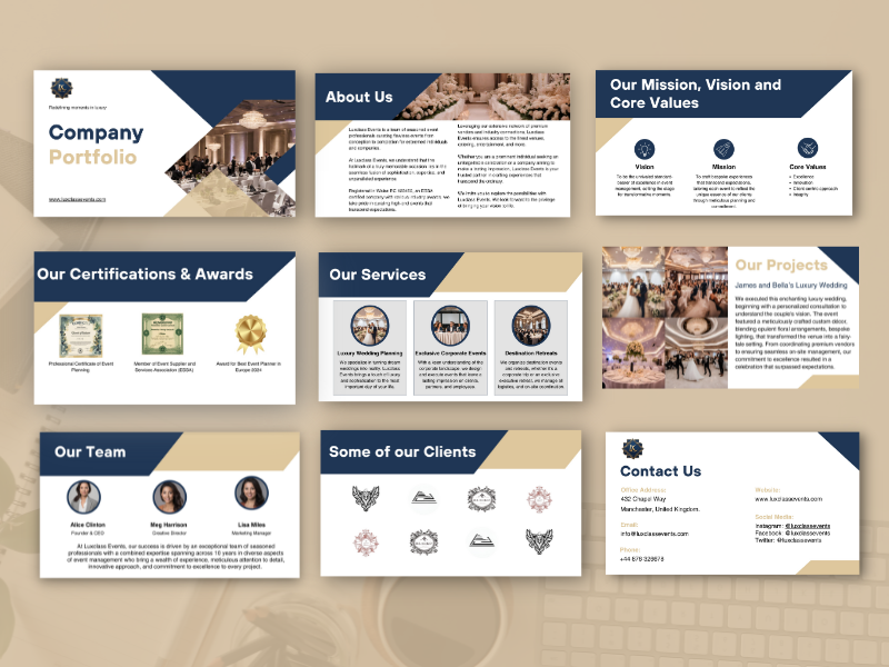 Company Portfolio Template by Maria Ebenezer on Dribbble