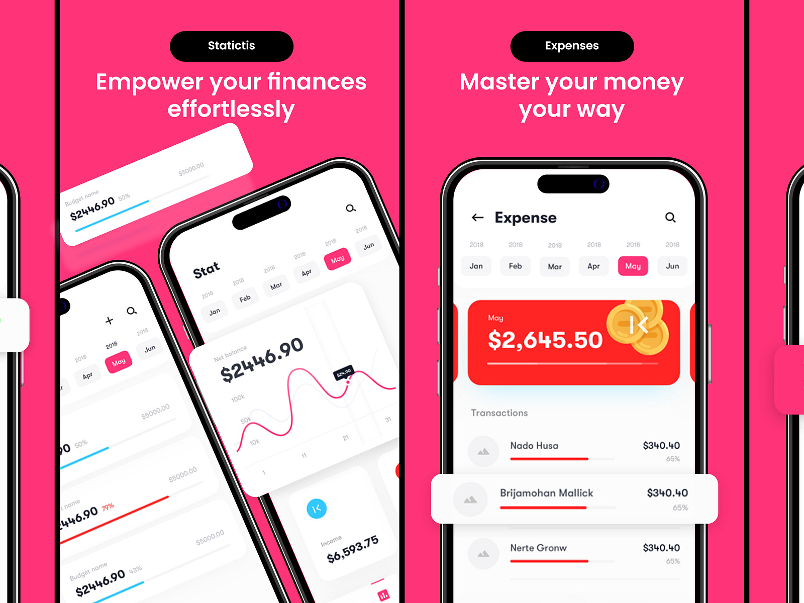 Budget Management Professional App Screenshots Design by Saqib Bhatte ...
