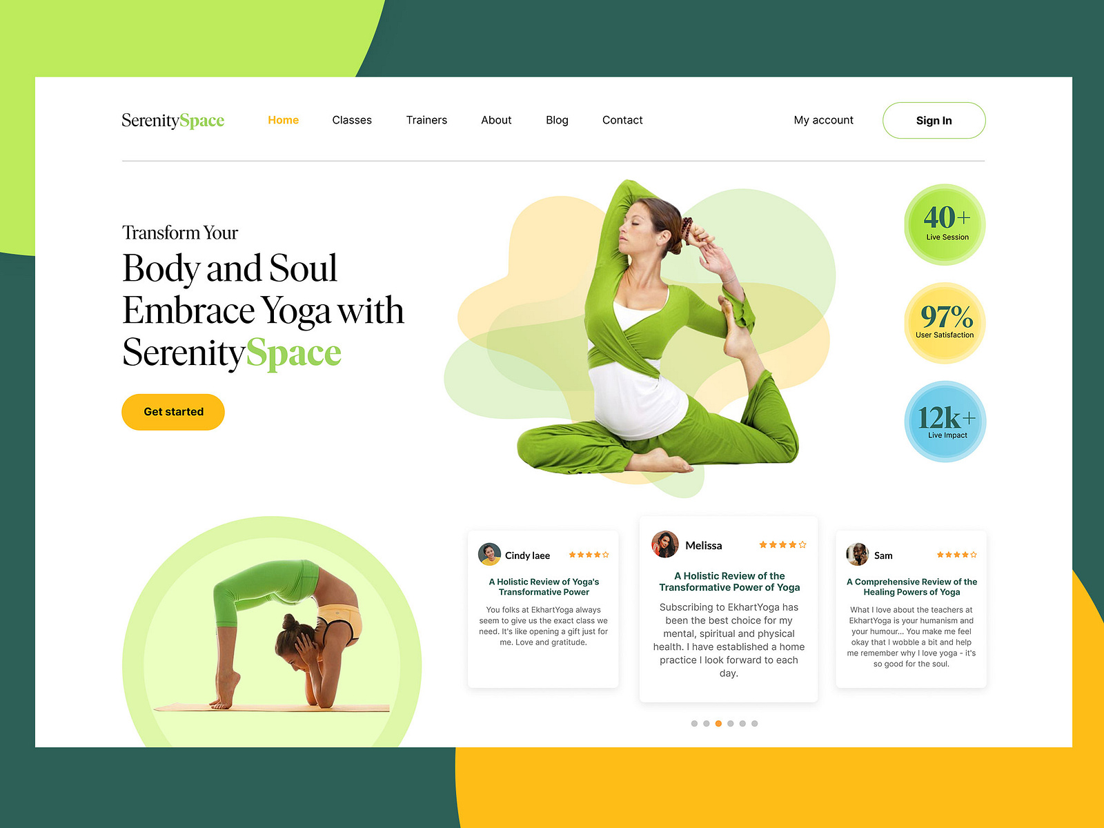 Website UI Design for Yoga by Emrul Kaesh on Dribbble