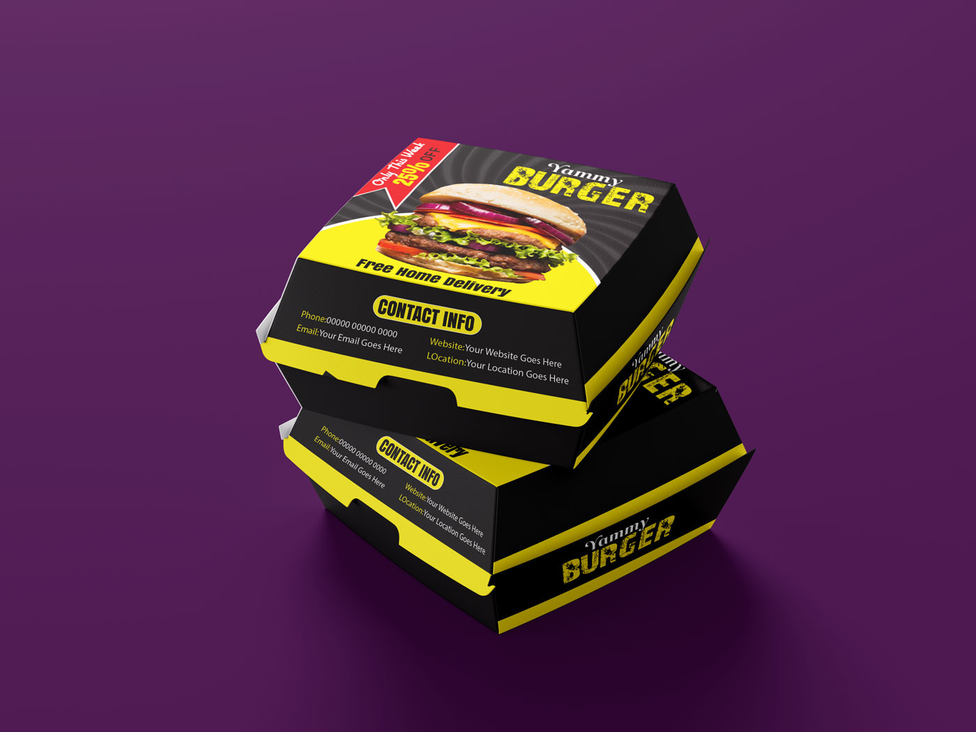 Burger Box Design by Graphic Aerial on Dribbble