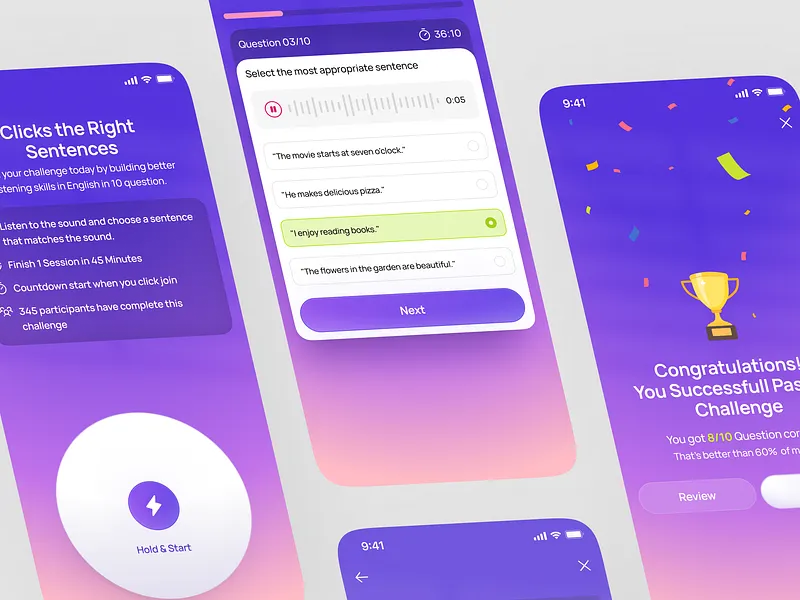 Quiz App designs, themes, templates and downloadable graphic elements ...