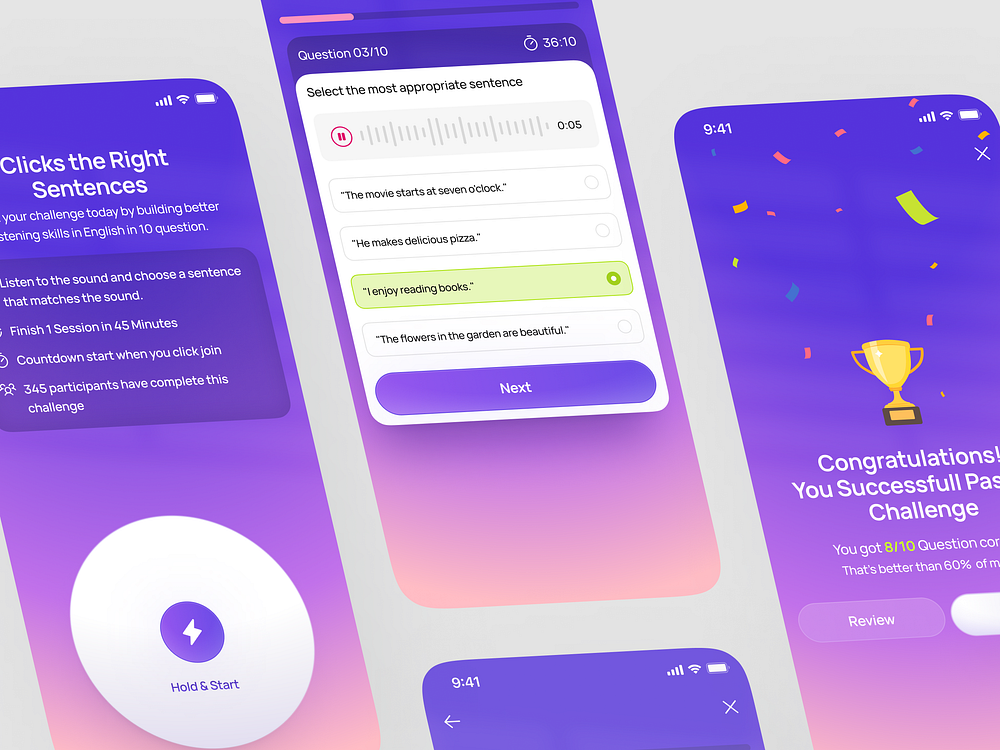 Quiz App designs, themes, templates and downloadable graphic elements ...
