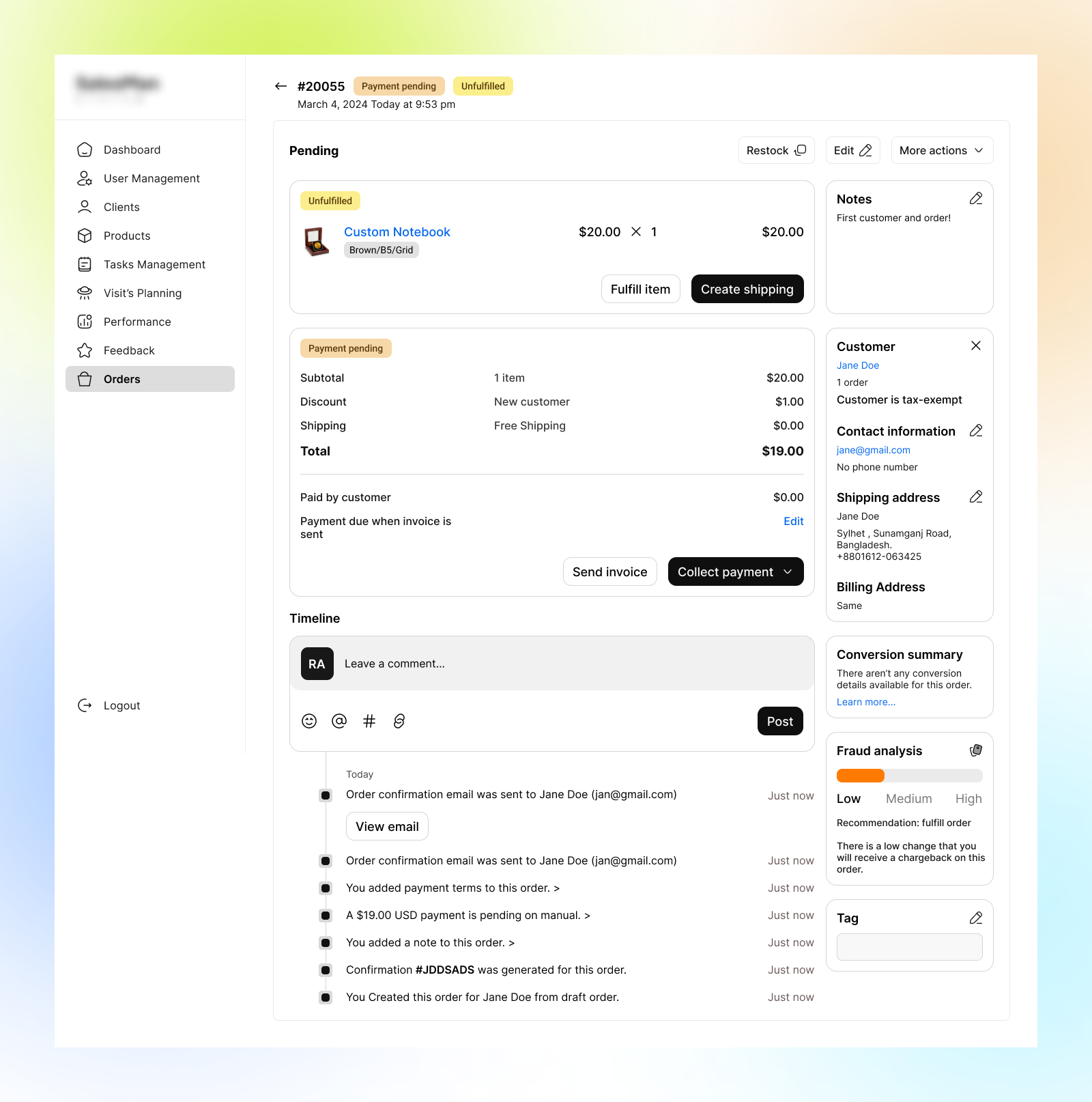 Order Details-Dashboard by Borkat Ullah on Dribbble