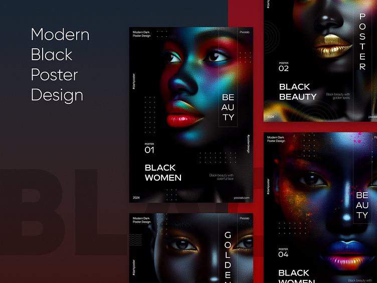 Modern Black Posters by Pixiolab on Dribbble