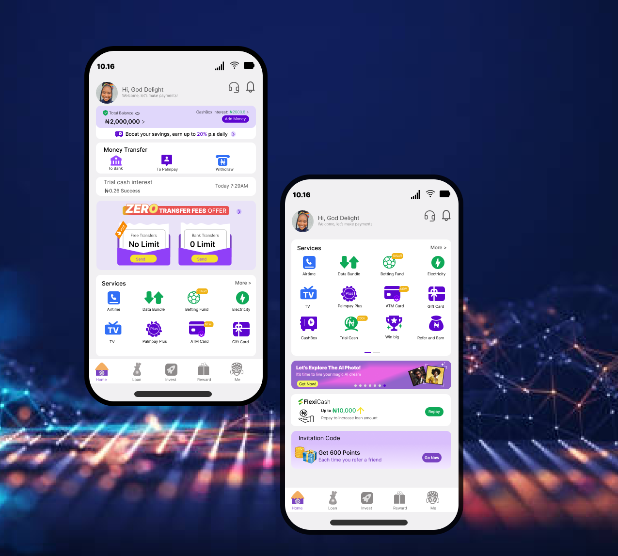 Palmpay homescreen by Umoru Sarah on Dribbble