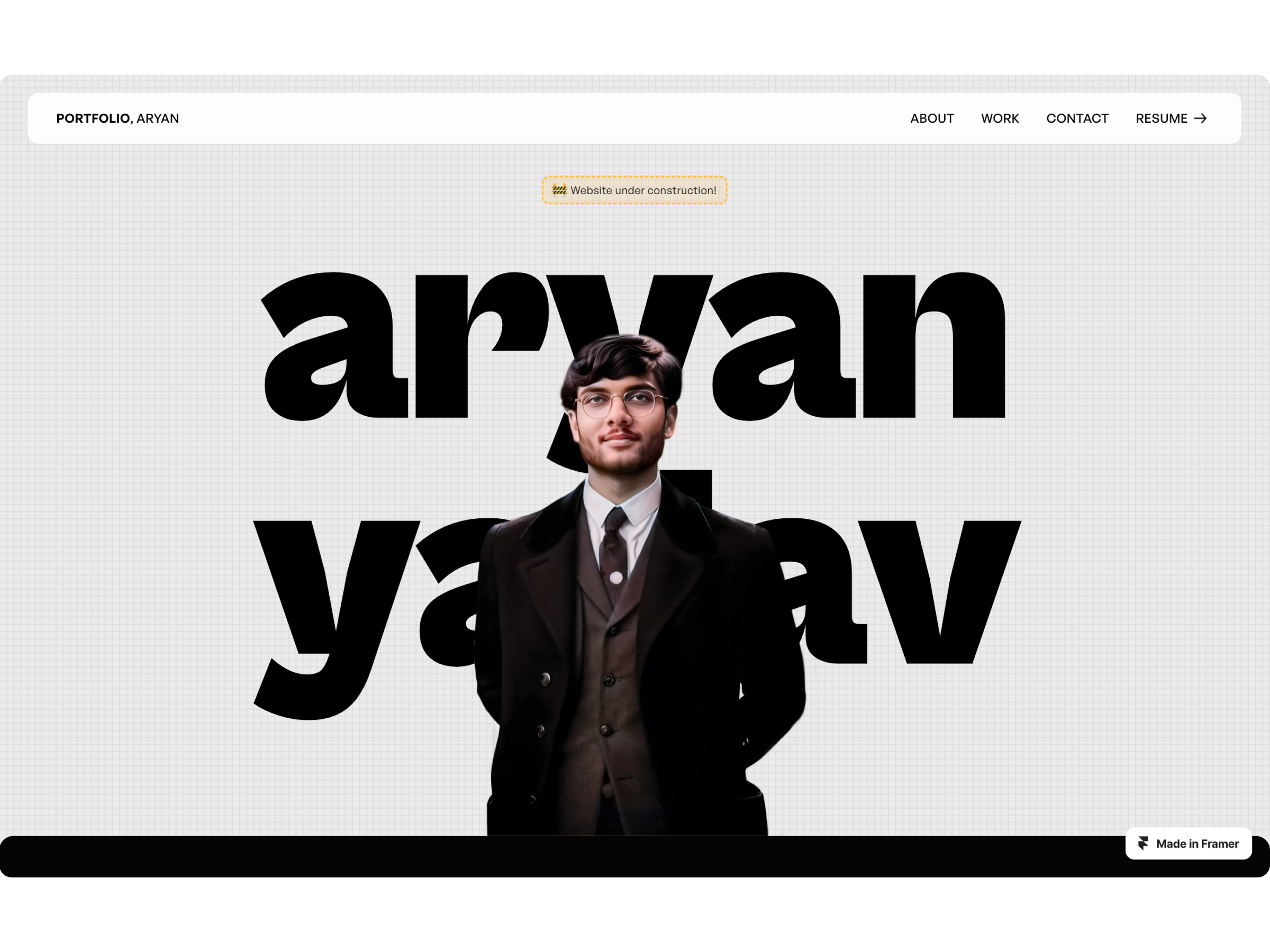 Aryan Yadav | Framer Portfolio Website 2024 by Aryan Yadav on Dribbble