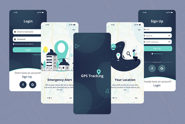 GPS Tracker by Sumayya Iftikhar on Dribbble