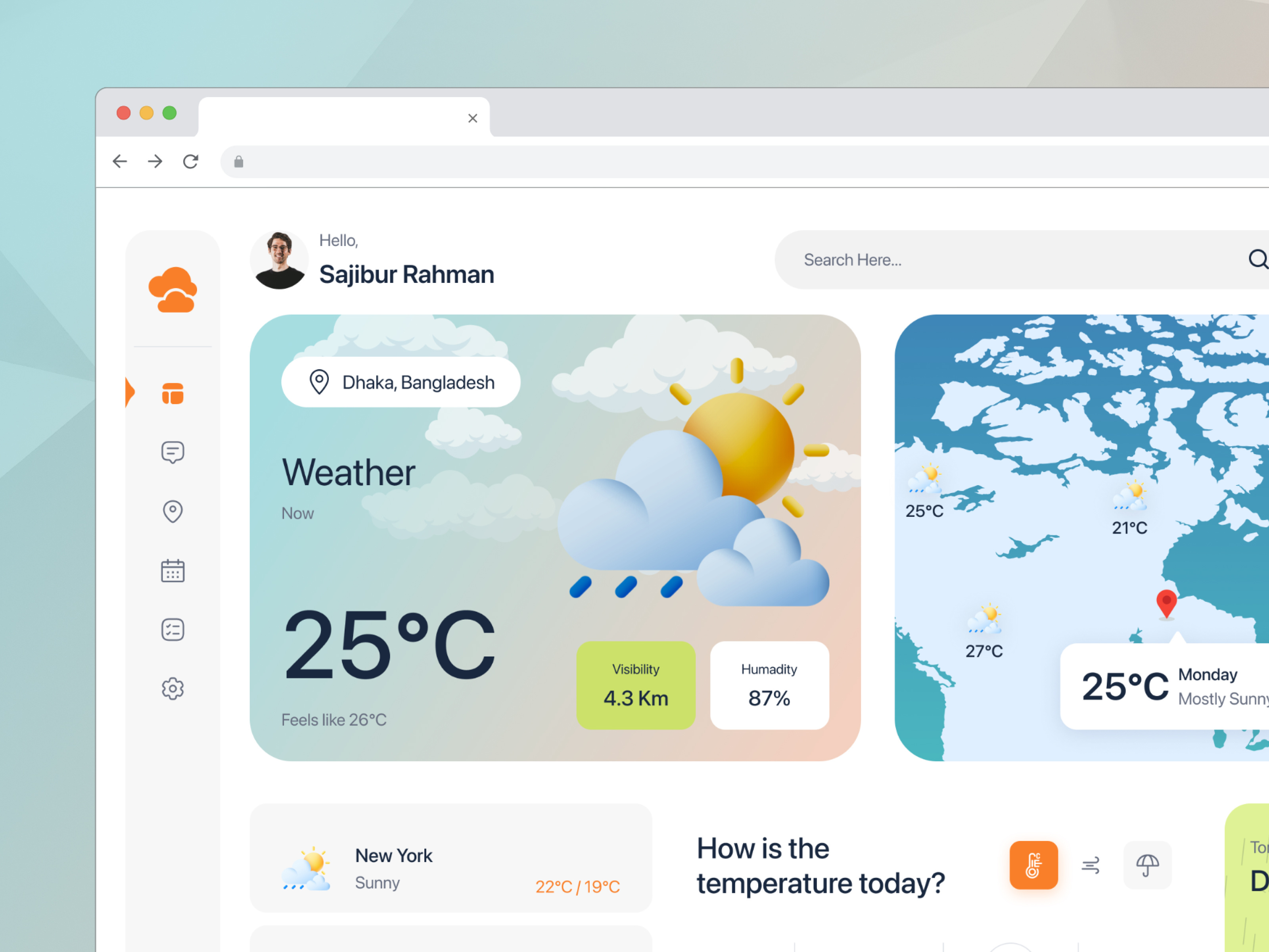 Weather Report Dashboard Design by Sujon Hossain for Oripio on Dribbble