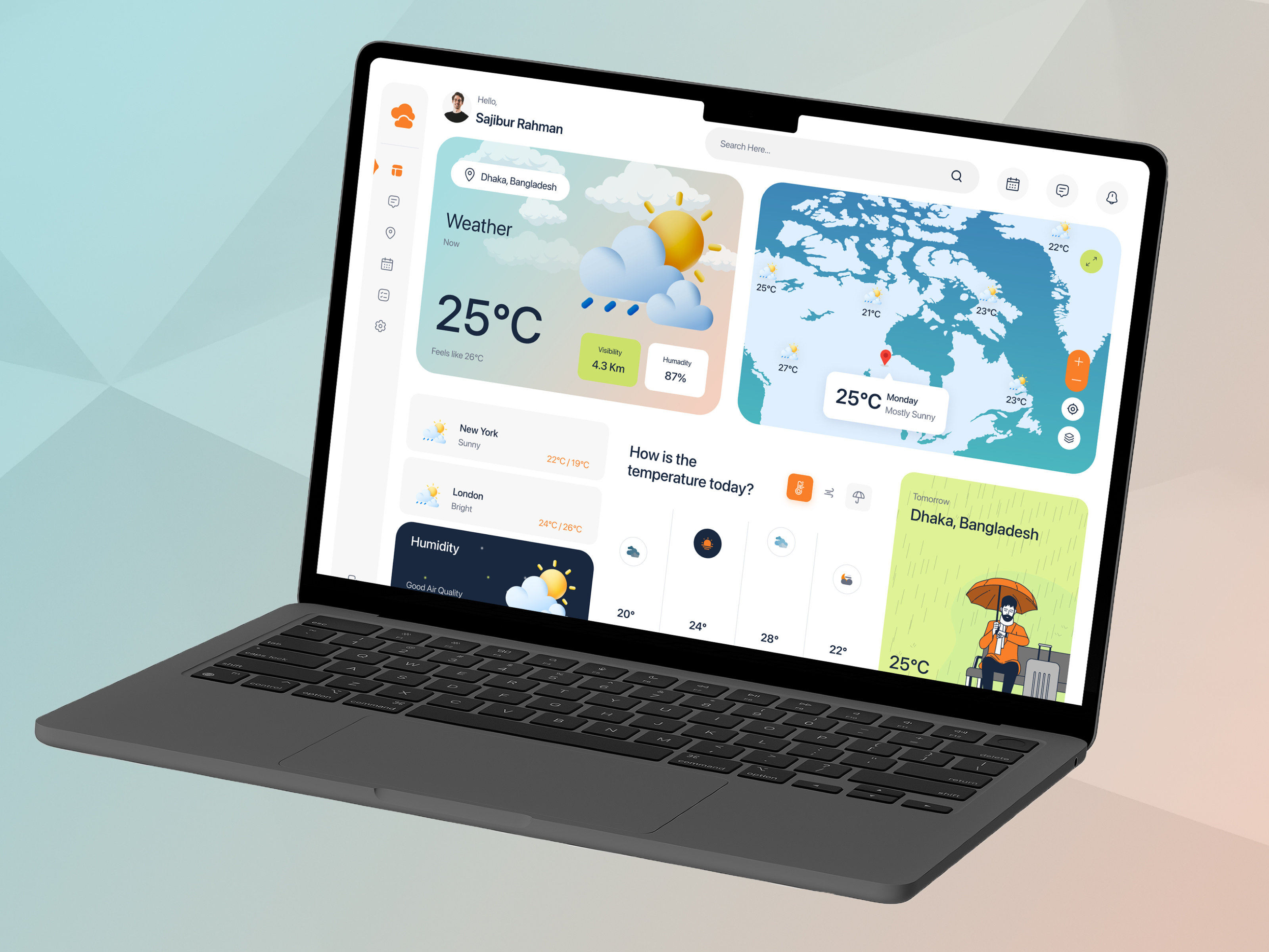 Weather Report Dashboard Design by Sujon Hossain for Oripio on Dribbble