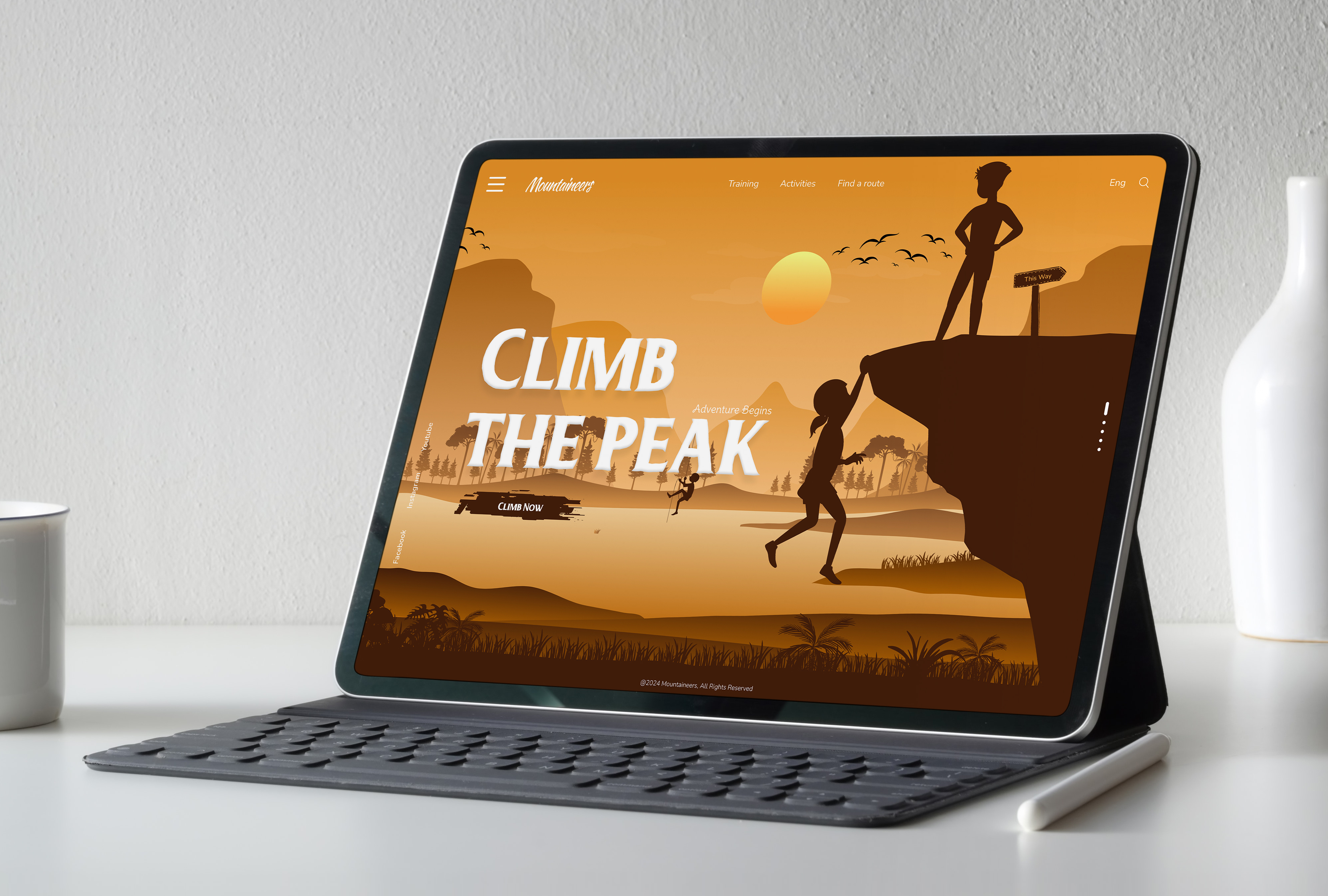 Mountain Climbing Website Landing Page Illustration by Jatin Pawar on ...