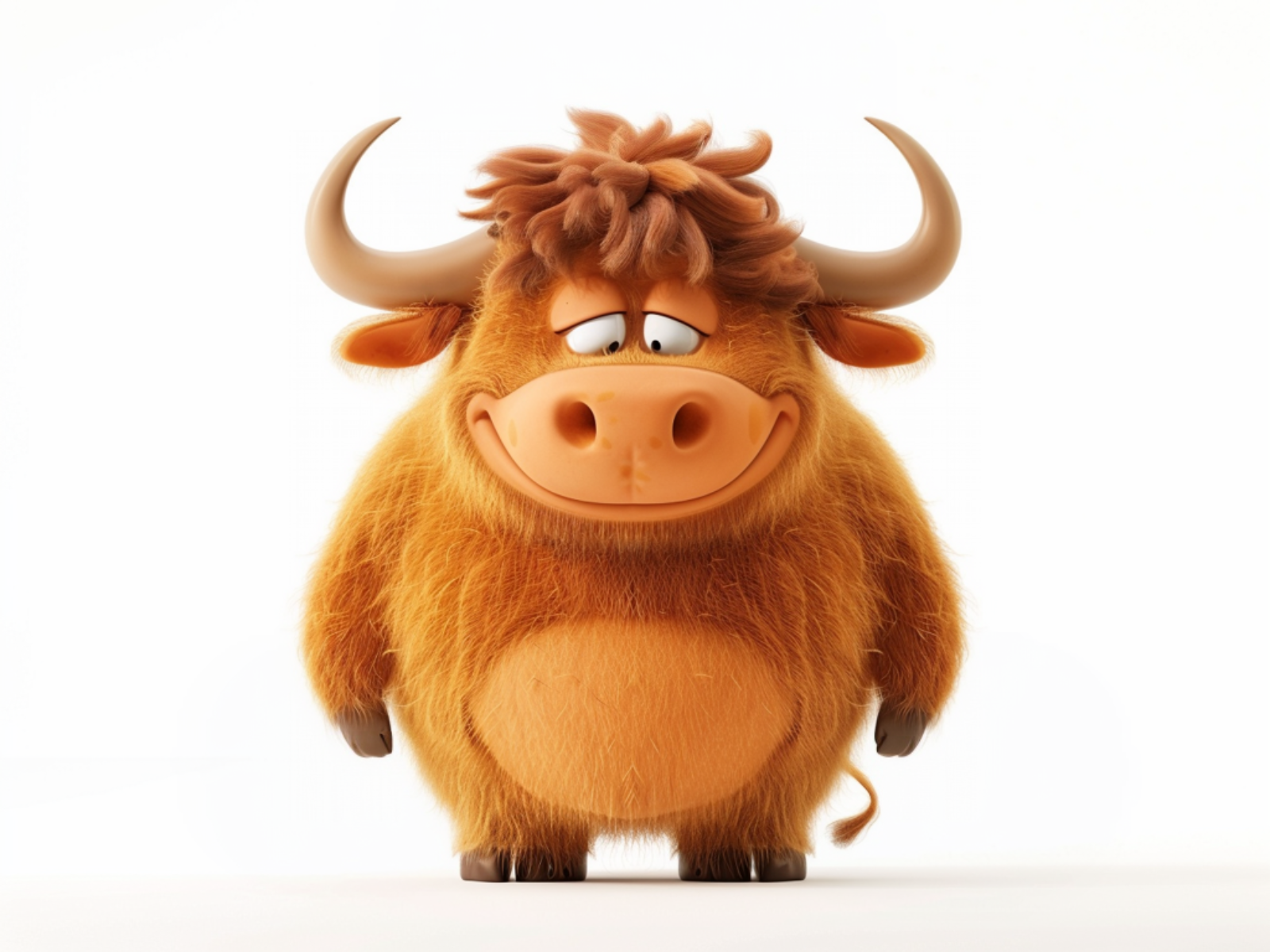 3d Cartoon cow, 3D Cartoon OX , 3D cartoon fluffy funny cow by abrang ...