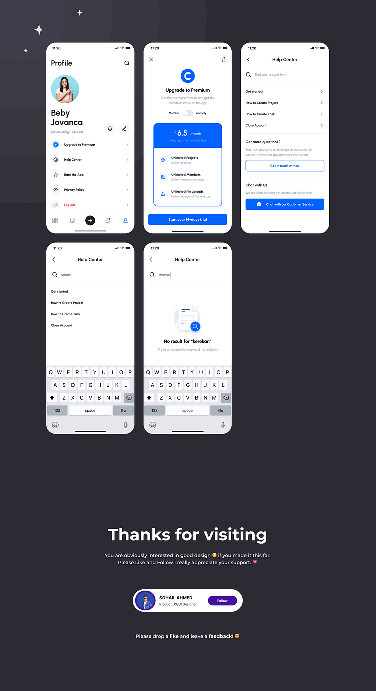 Unique App screen designs by Sohail Ahmed on Dribbble