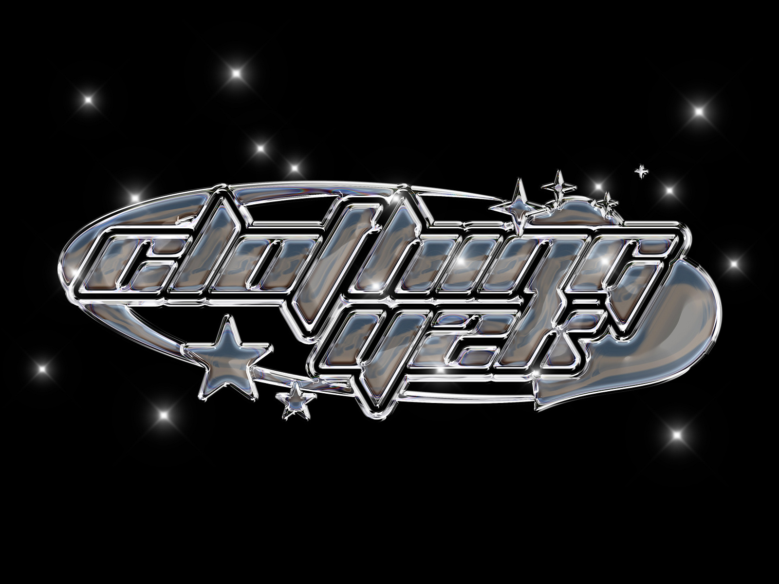 y2k chrome logo design by Anwar, logo designer and branding design on Dribbble