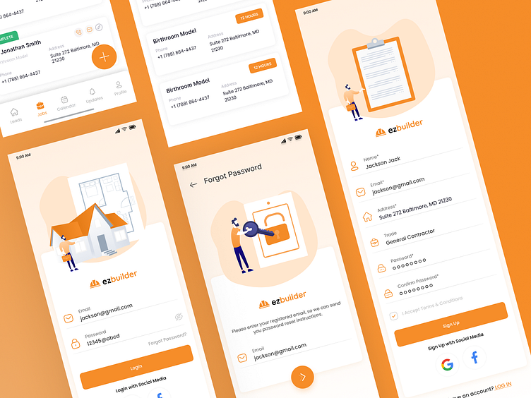 Construction Mobile App CRM Design by Tabish Bin Tahir on Dribbble