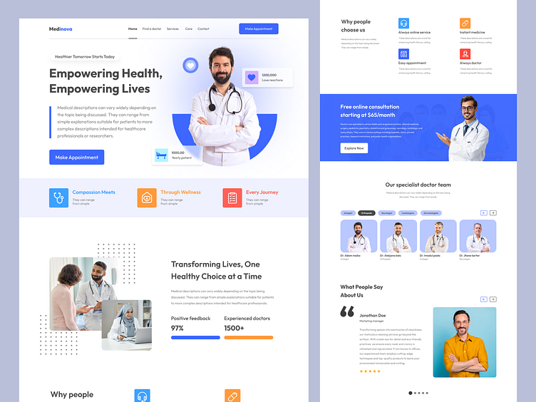Medical website UI design by Sazidur Rahman on Dribbble