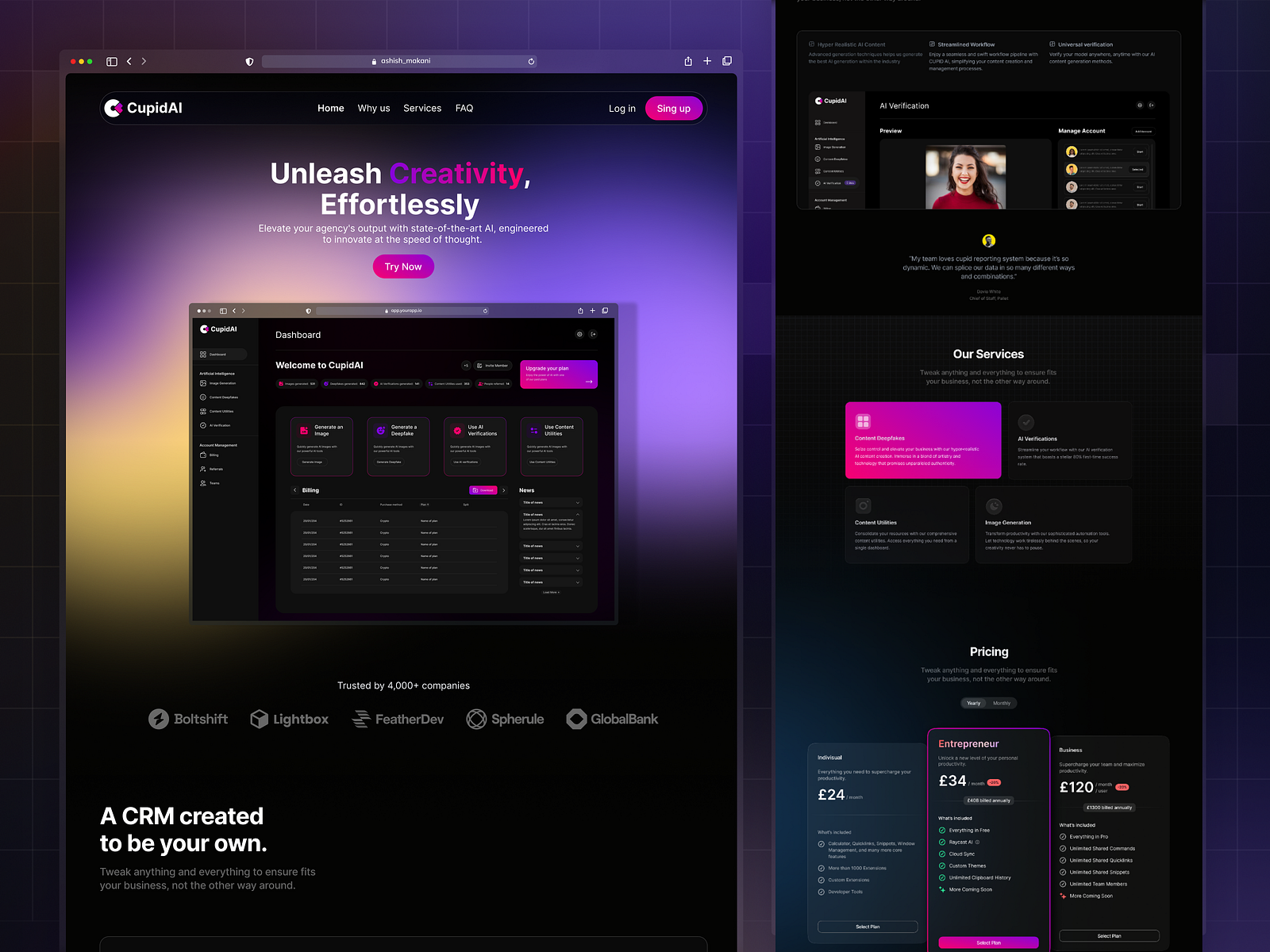 Cupid AI - All in one AI Tool by Ashish on Dribbble