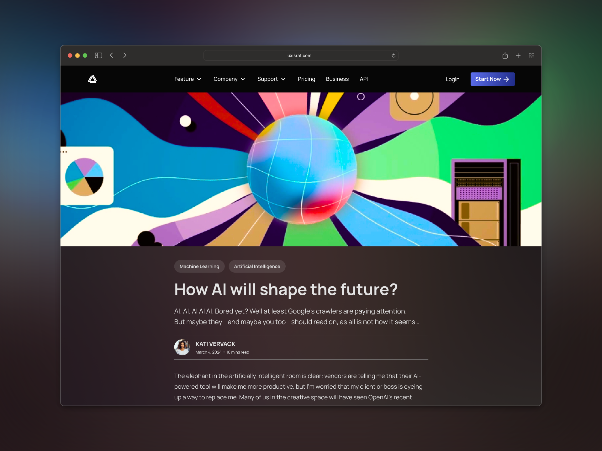 AI Blog Post - Daily UI Challenge - 35/100 by Israt Jahan on Dribbble