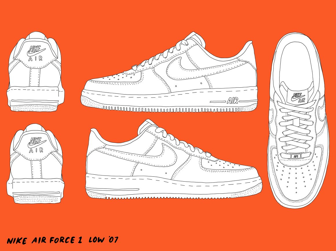 Nike Air Force 1 Low Blank Template by MOCK UP DESIGN on Dribbble