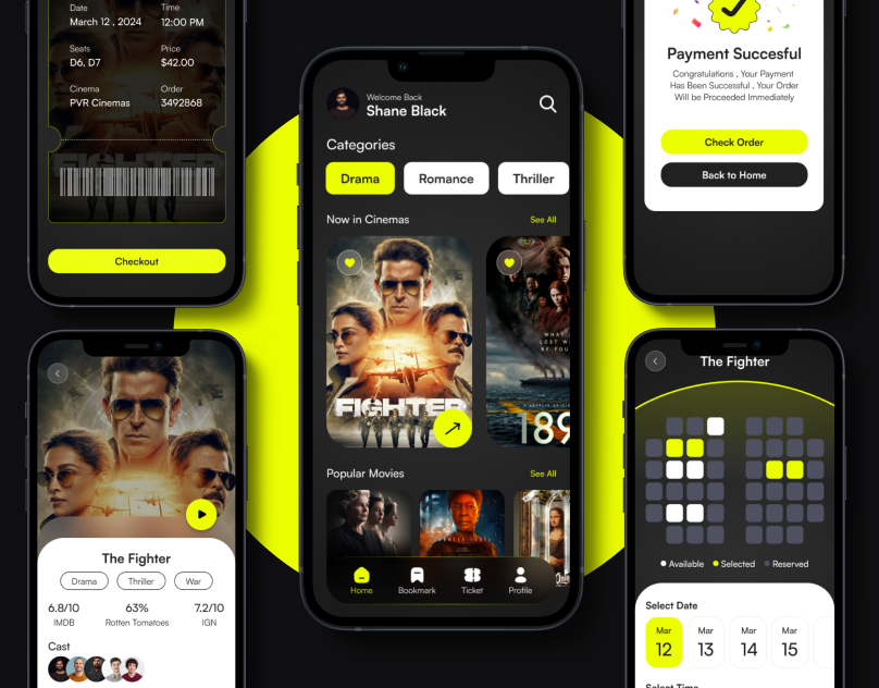 Cinema Ticket Booking designs, themes, templates and downloadable ...