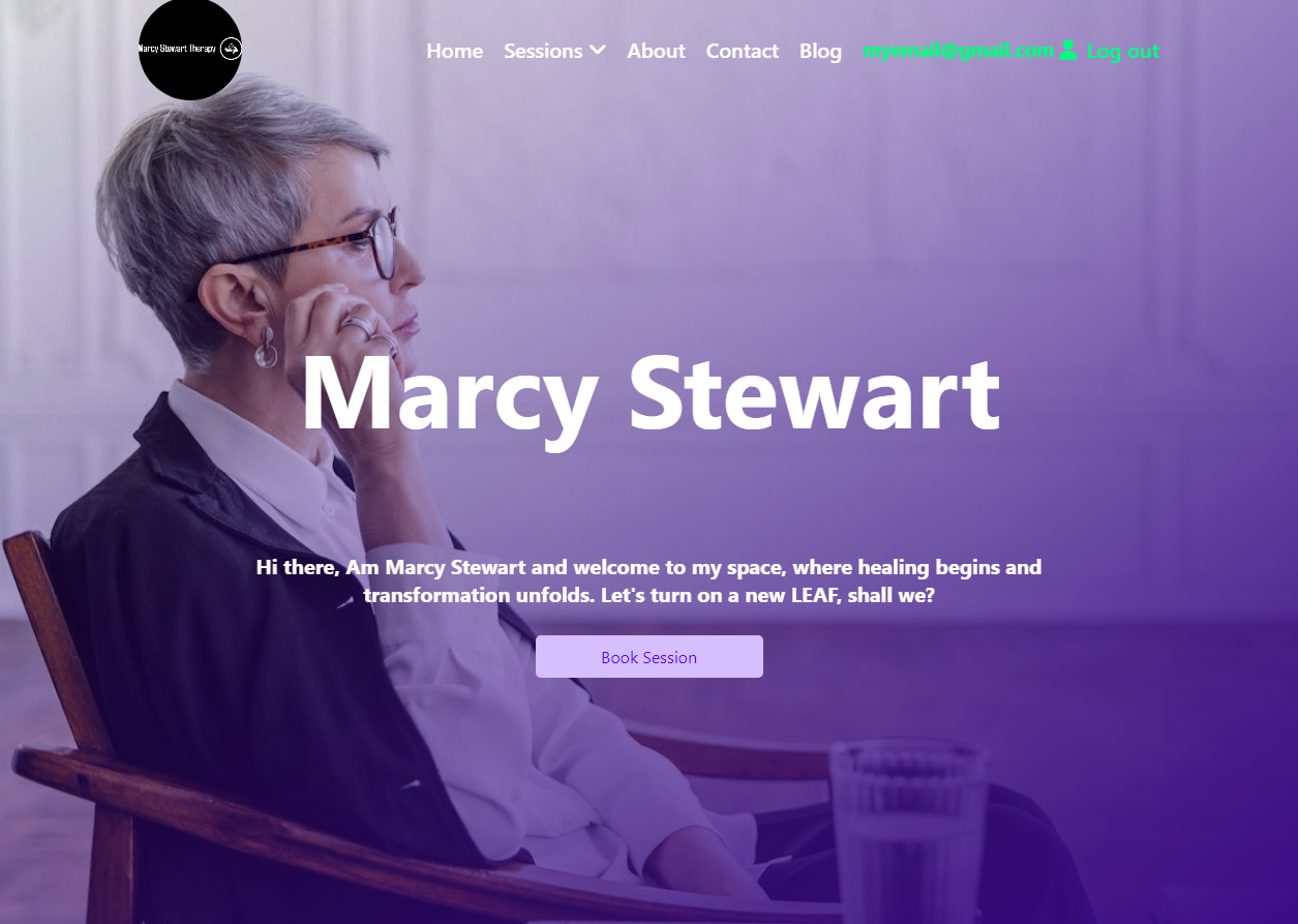 Example of a therapeutic website by Meshack Locho on Dribbble
