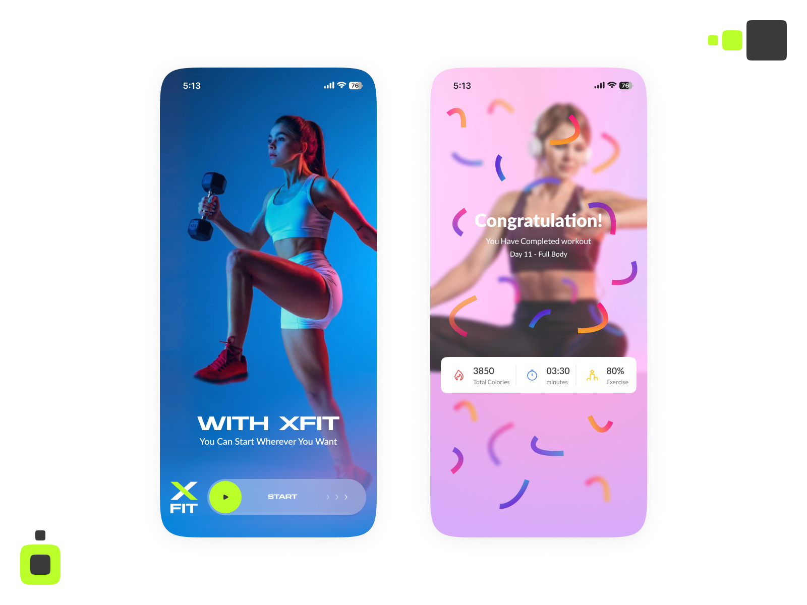 XFIT - Fitness Mobile App UI Design by web.sinax on Dribbble