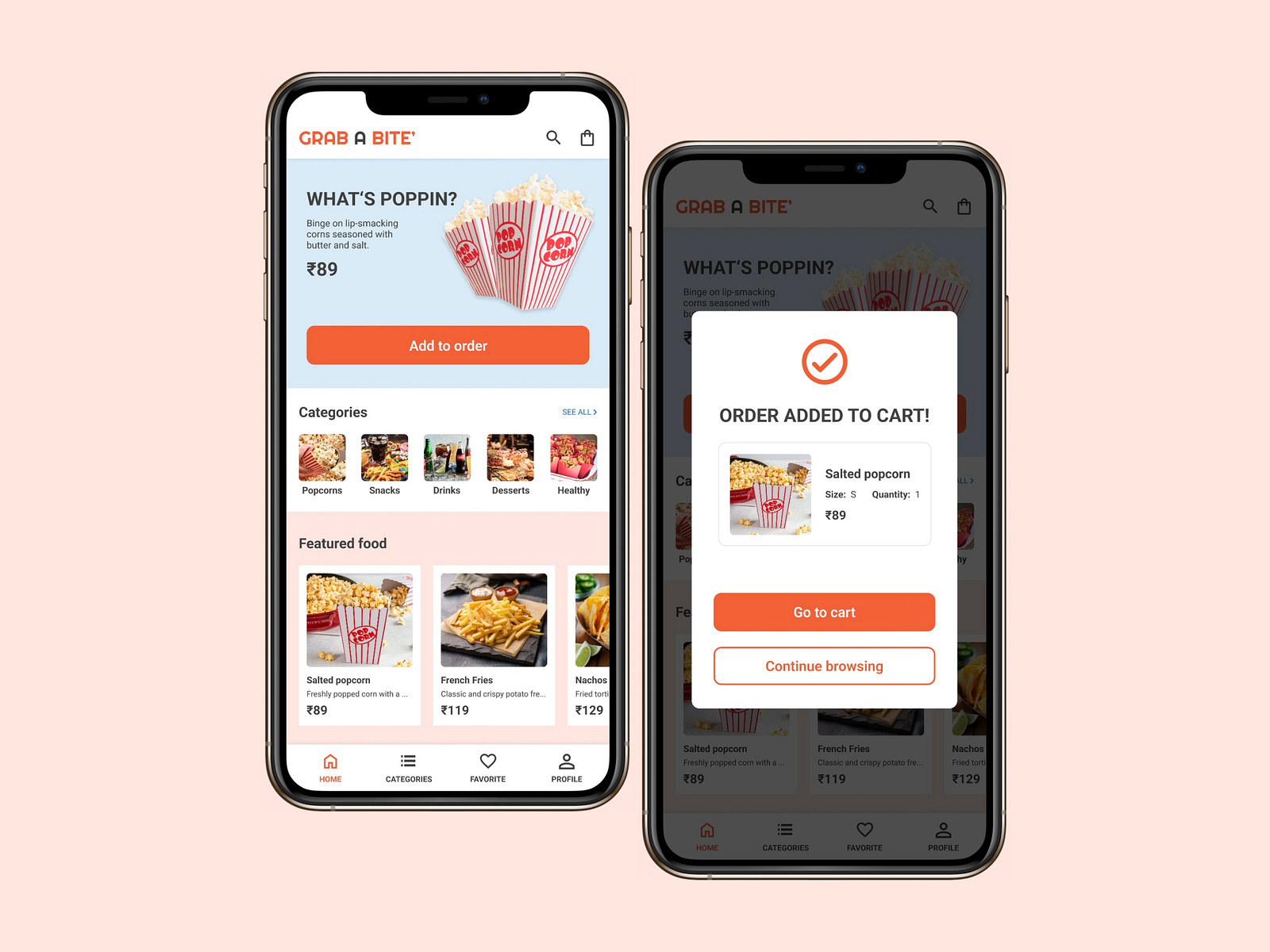 Grab A Bite' - A mobile app by Kanchan Joshi on Dribbble
